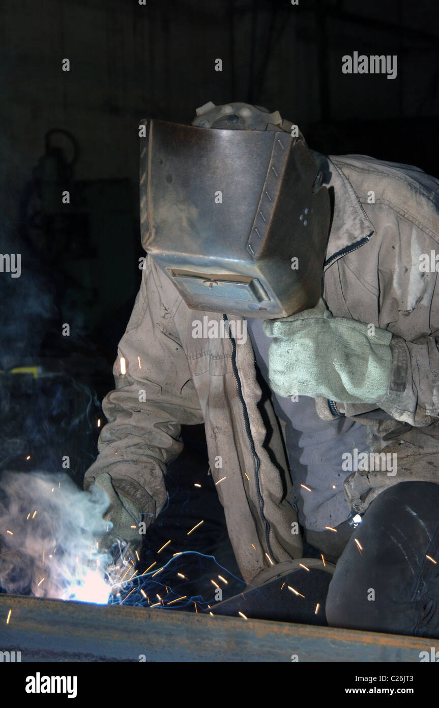 man in a mask made by welding Stock Photo - Alamy