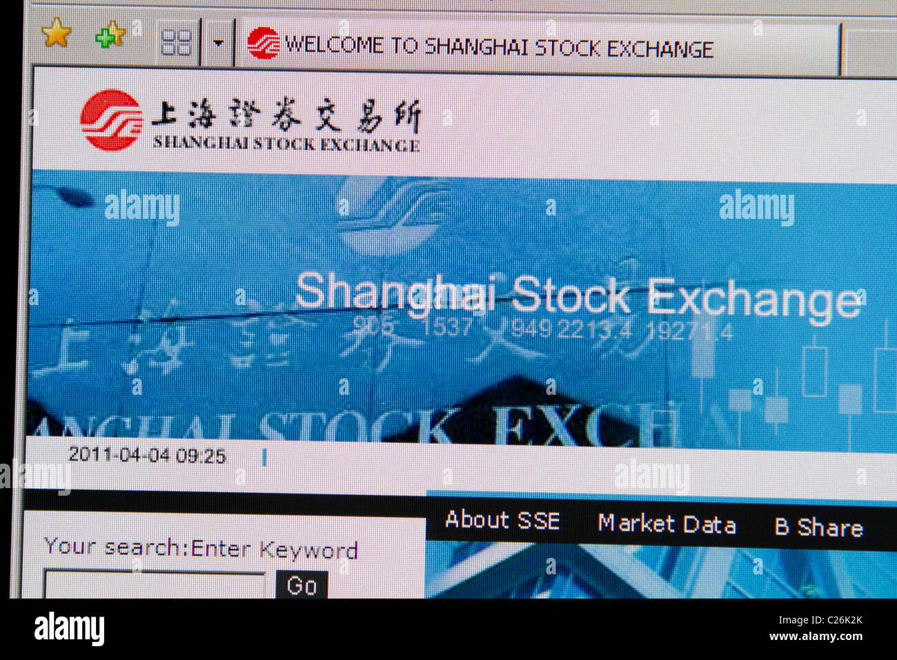 Shanghai stock exchange website Stock Photo - Alamy