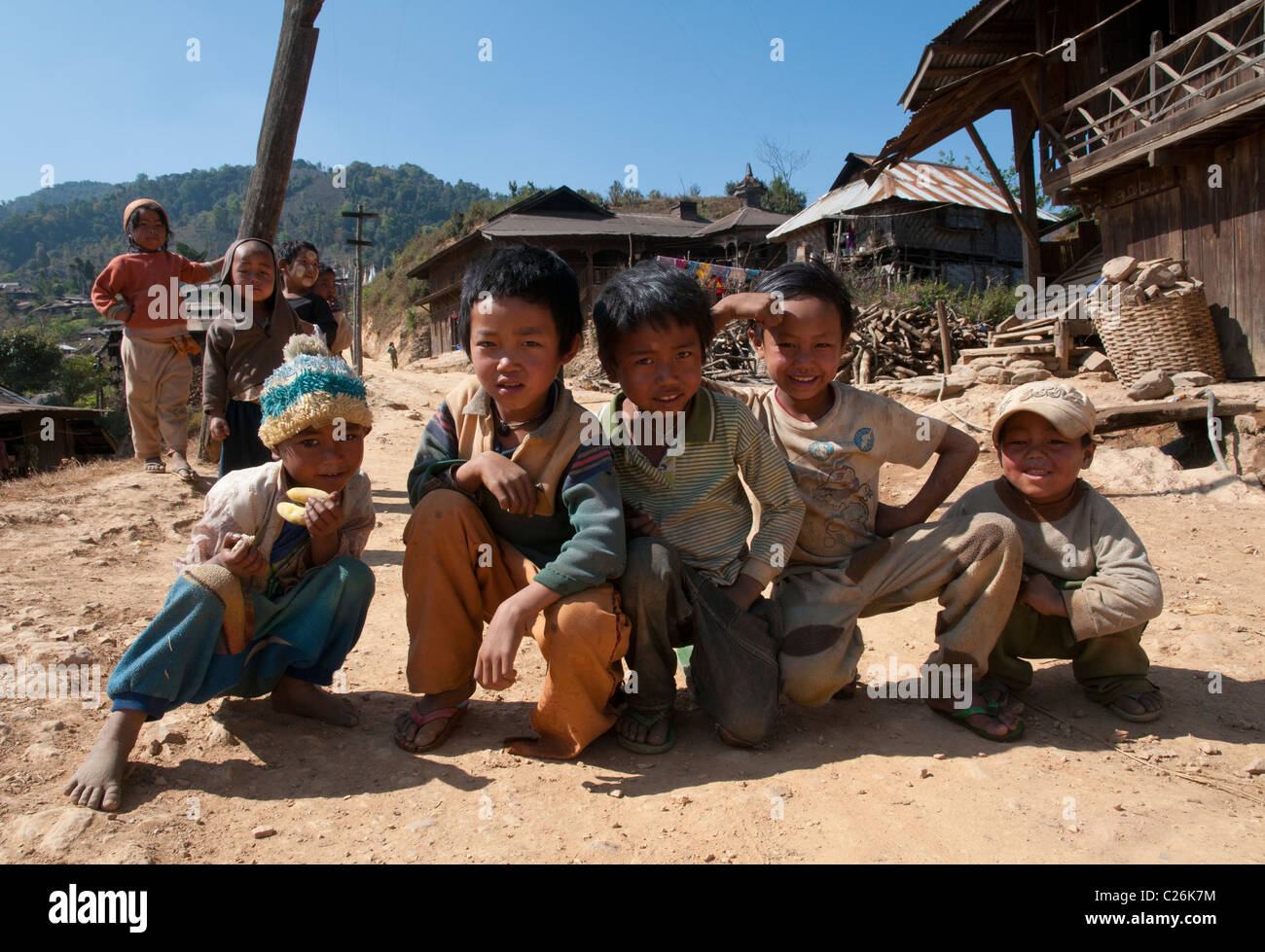 Trek from Nahmsen to Hsipaw. Northern Shan State. Myanmar Stock Photo ...