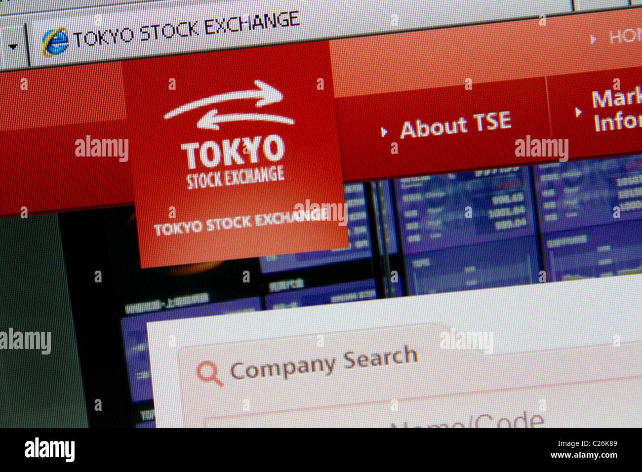 tokyo stock exchange website Stock Photo - Alamy