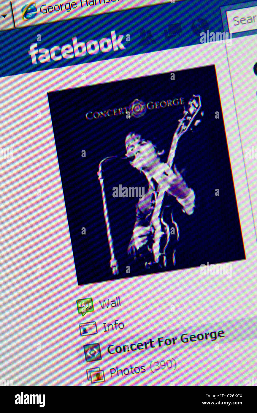 George Harrison online facebook fanpage Stock Photo - Alamy
