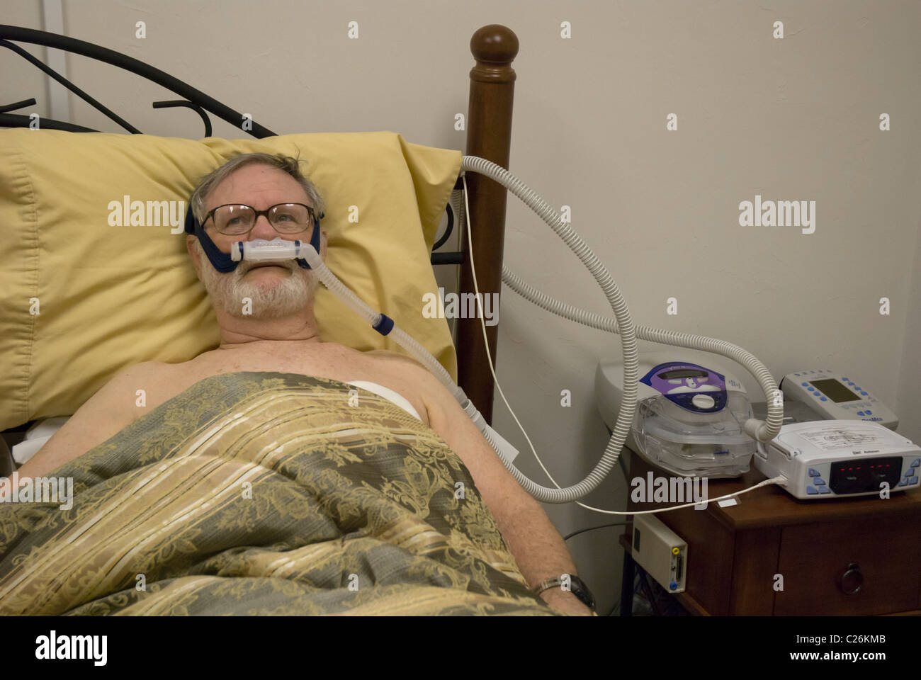 Patient being tested for sleep abnormalities in Gainesville Florida ...