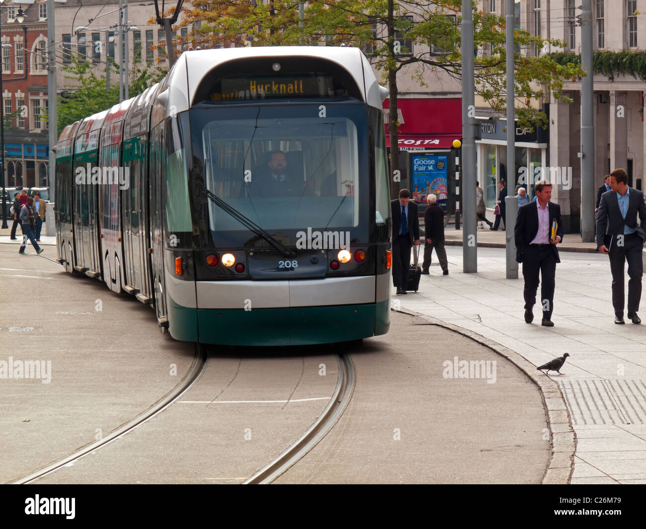 Tram in Nottingham city centre England UK operated by Nottingham ...