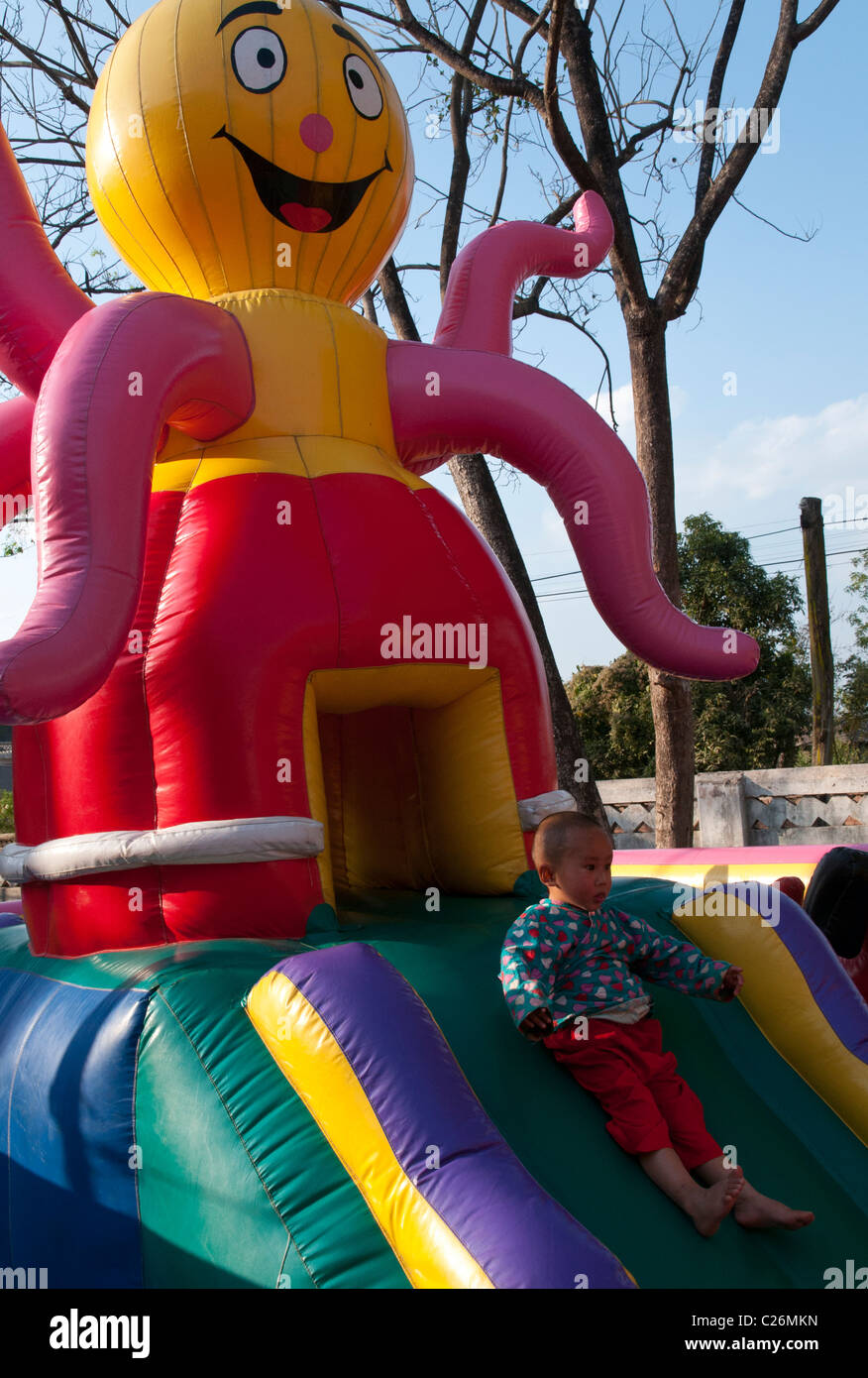 inflatable playground. Kyaukme. Northern Shan State. Myanmar Stock Photo - Alamy