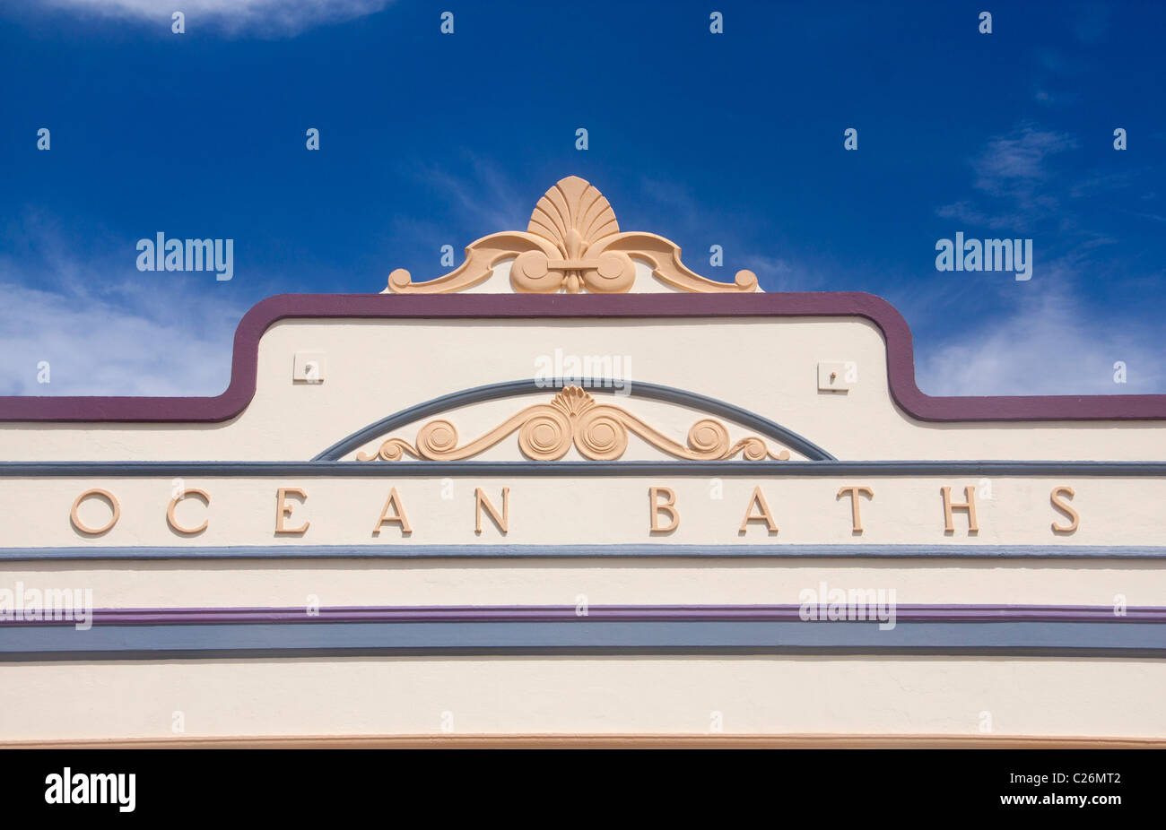 Ocean Baths Art Deco facade Newcastle New South Wales (NSW) Australia ...