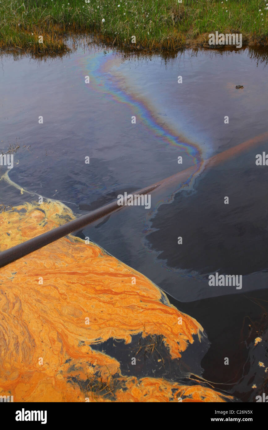 Minor oil spill. Yamal peninsula, Russia Stock Photo - Alamy