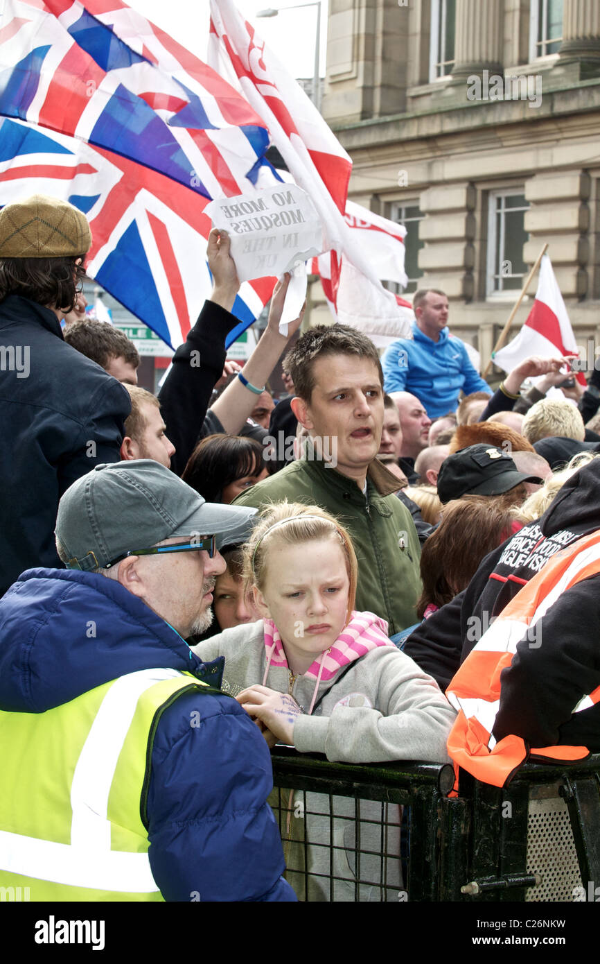 English Defence League (EDL) protest takes place in Blackburn, Lancs ...