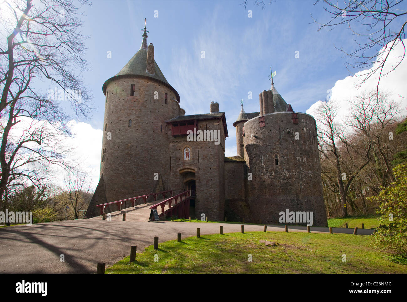 Main gate entrance General view of Castle north view of Castell Coch ...