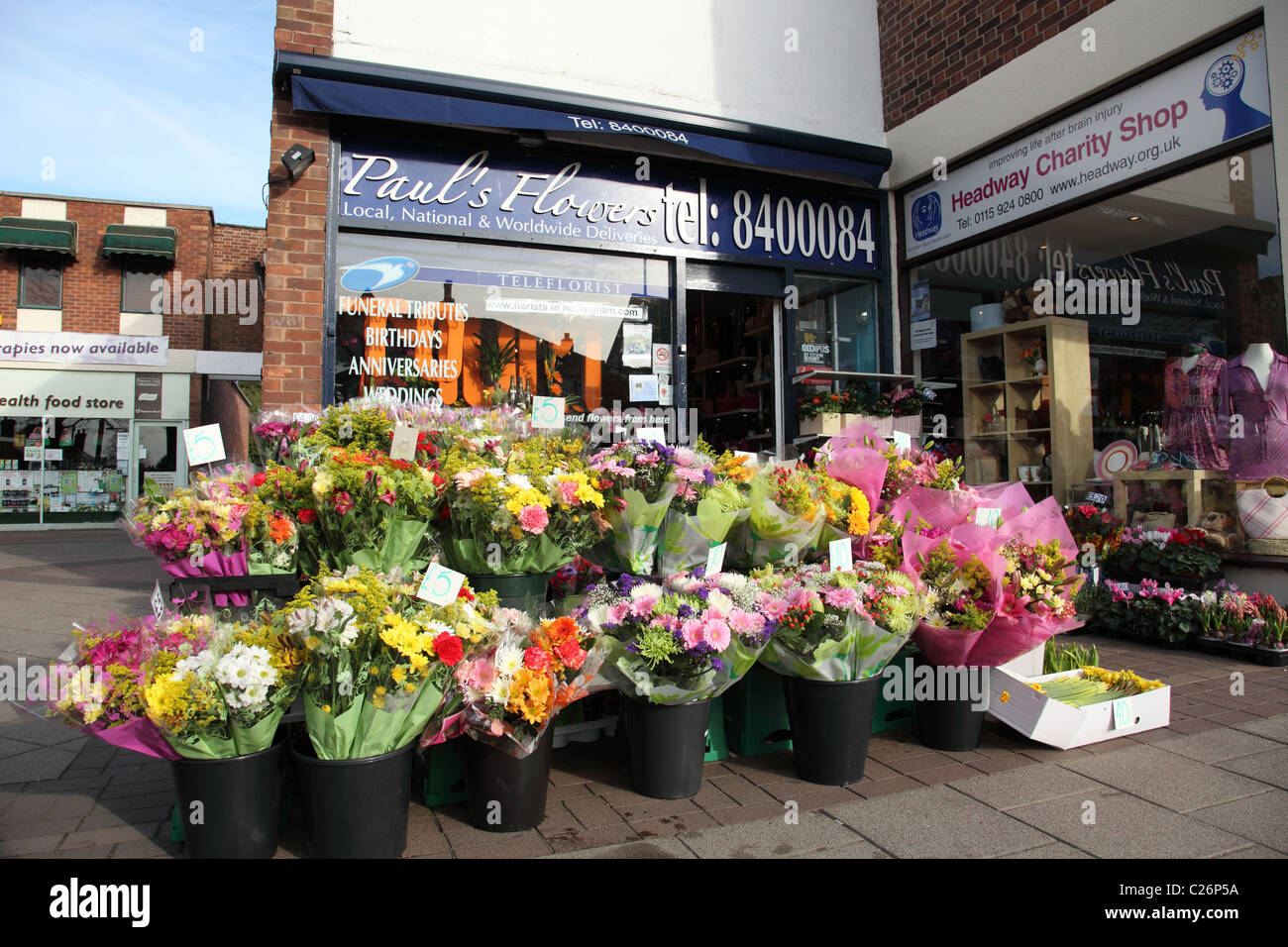 A florist in a U.K. city Stock Photo - Alamy