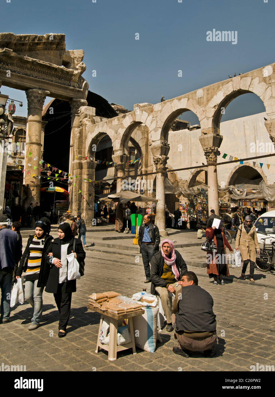 Western Temple Gate Roman Temple of Jupiter Old Damascus Syria Stock ...