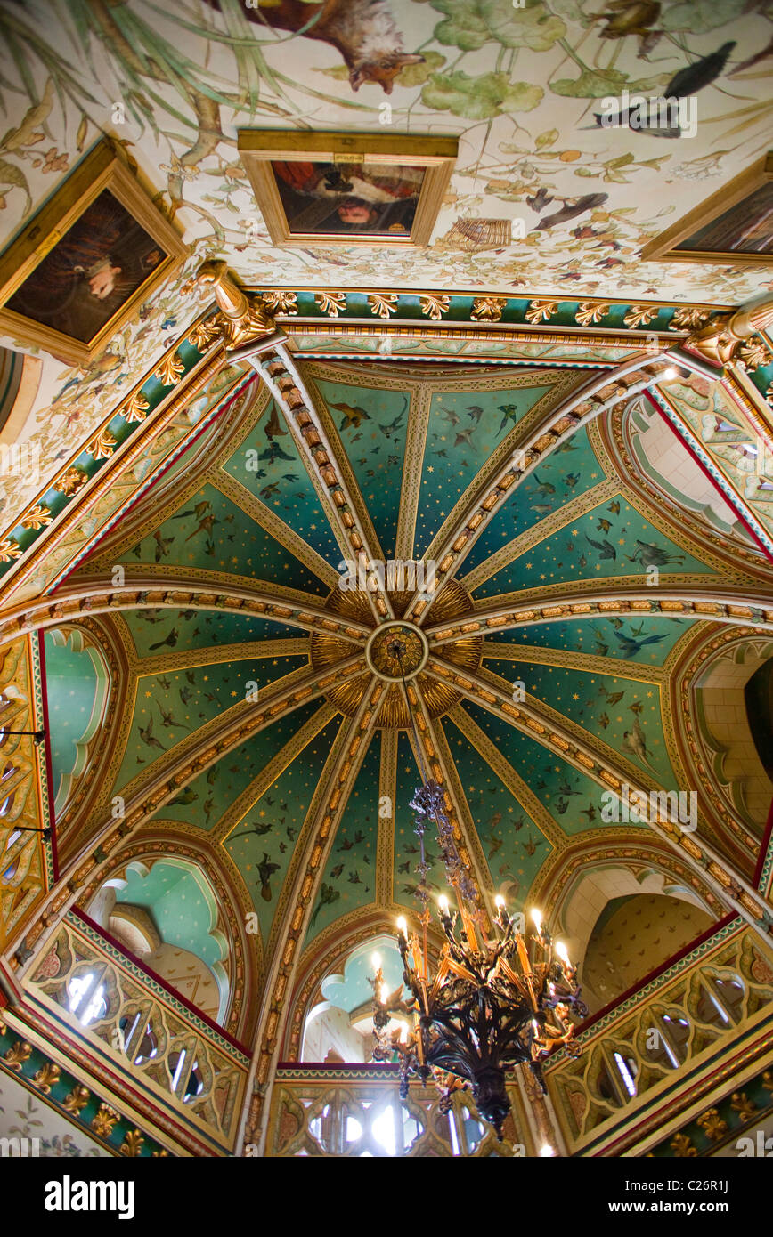 Rich decoration on Domed Ceiling to the Drawing Room at Castell Coch ...