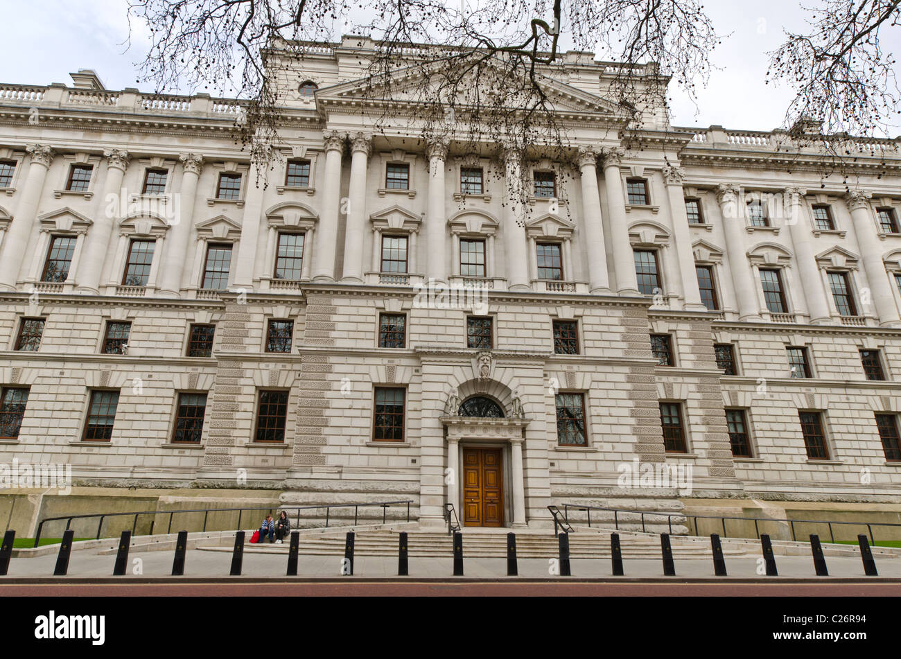 Entrance HM Treasury 1 Horse Guards Road Whitehall, Westminster London ...