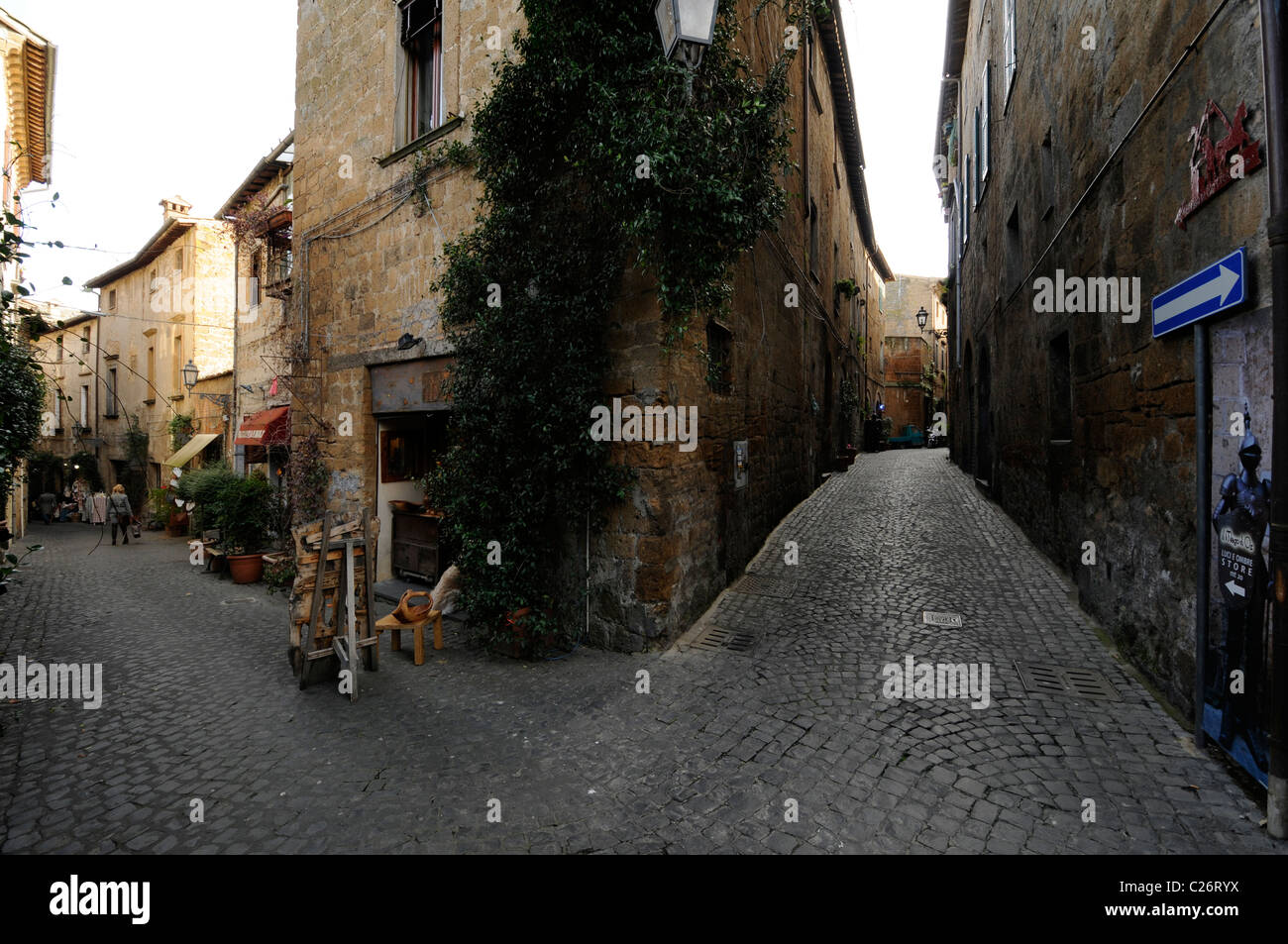View of a street in the medieval town of Orvieto, Italy Stock Photo - Alamy