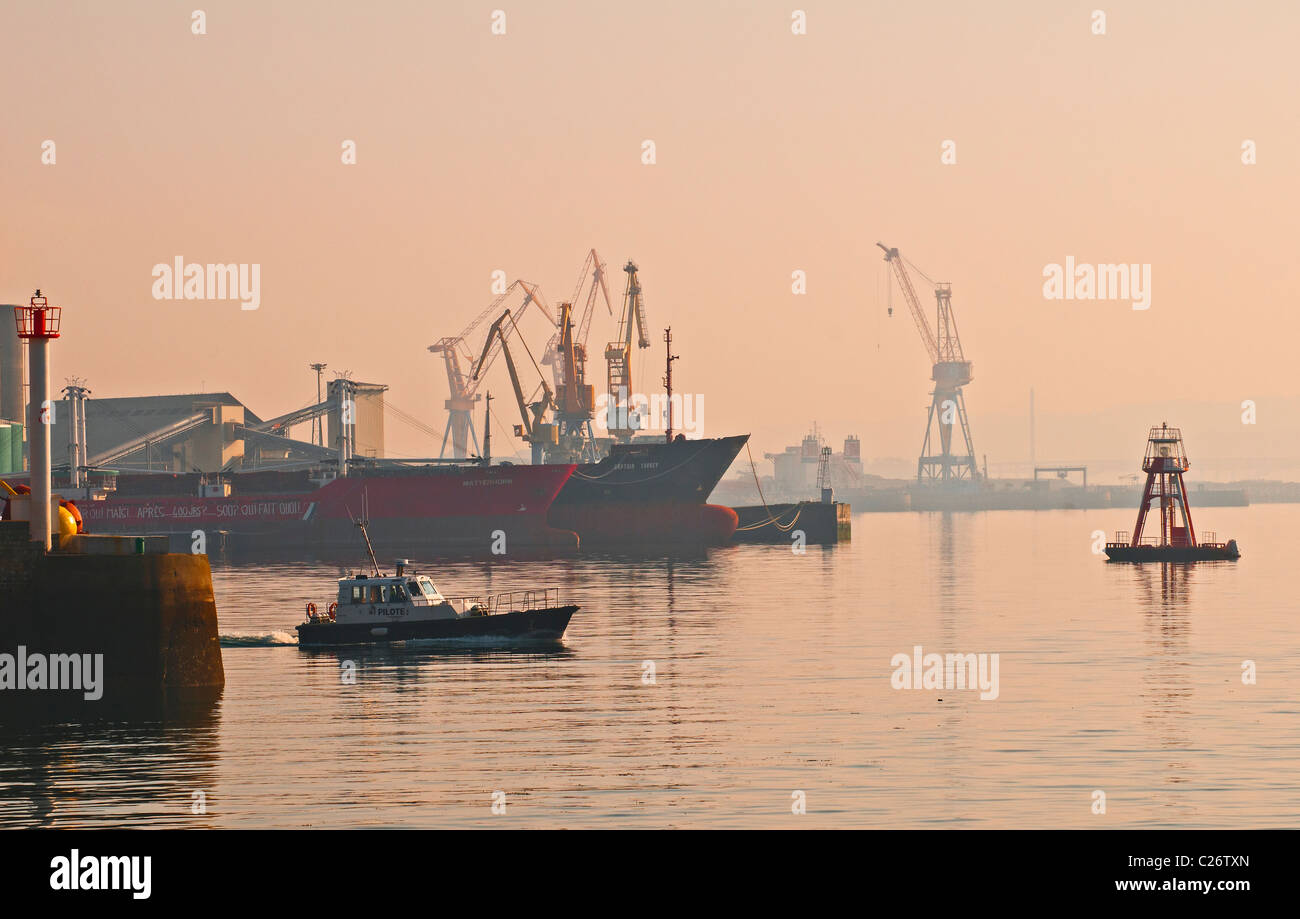Commercial harbour, Brest (29200), Finistere, Brittany, France, Europe ...