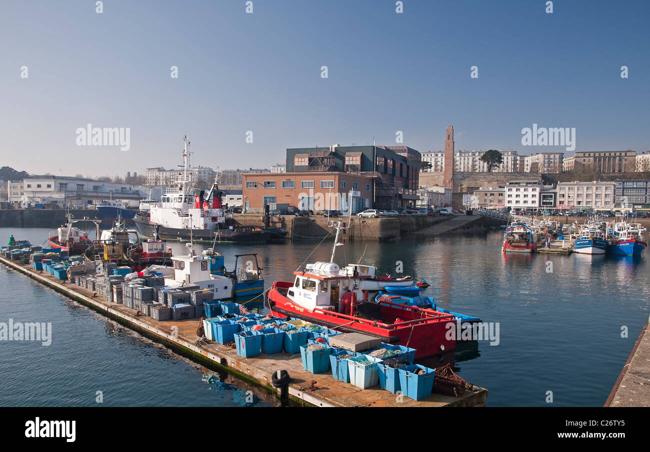 Fishing harbor, Brest (29200), Finistere, Brittany, France, Europe ...