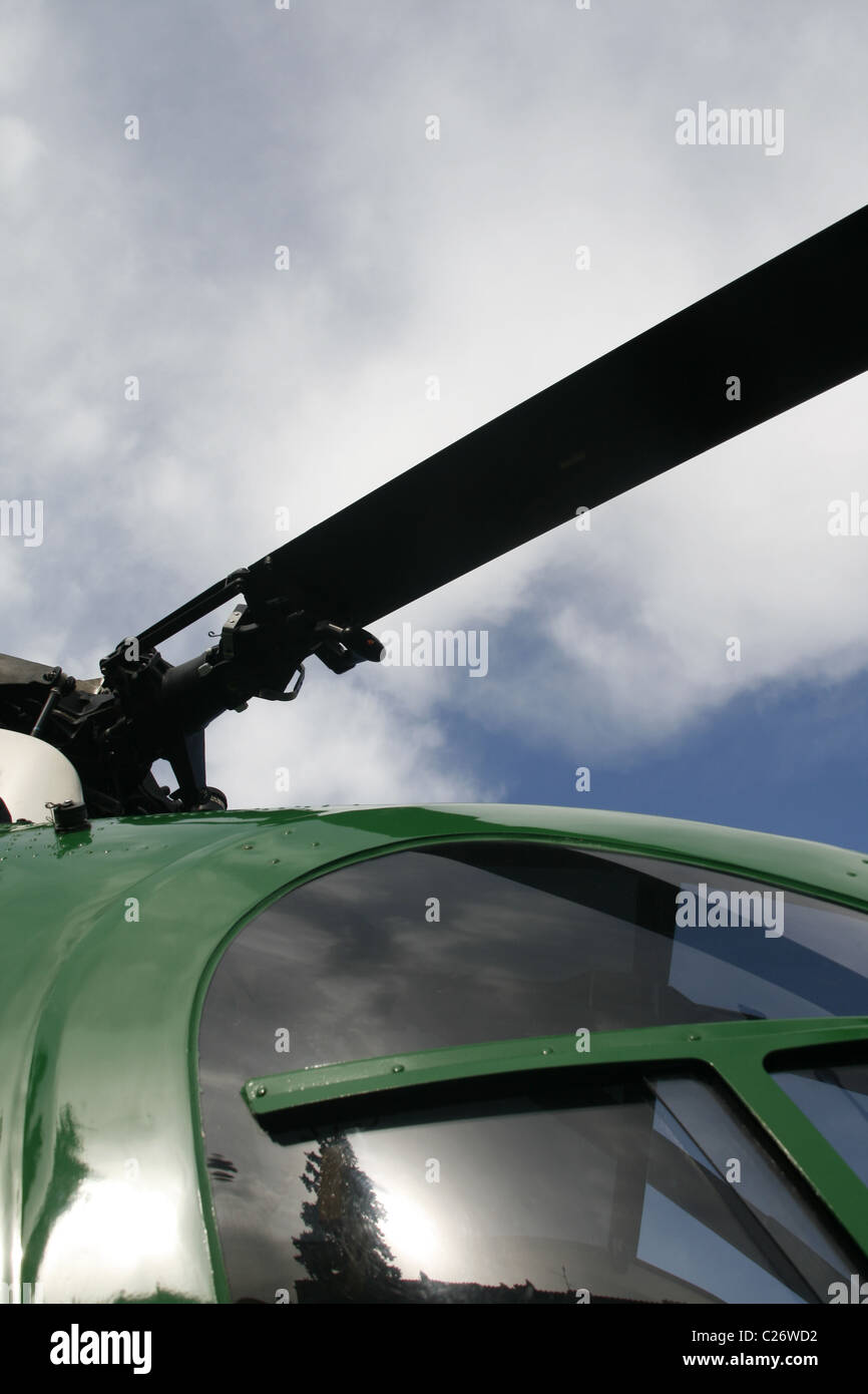 close up detail of green helicopter chopper rotor blade Stock Photo - Alamy