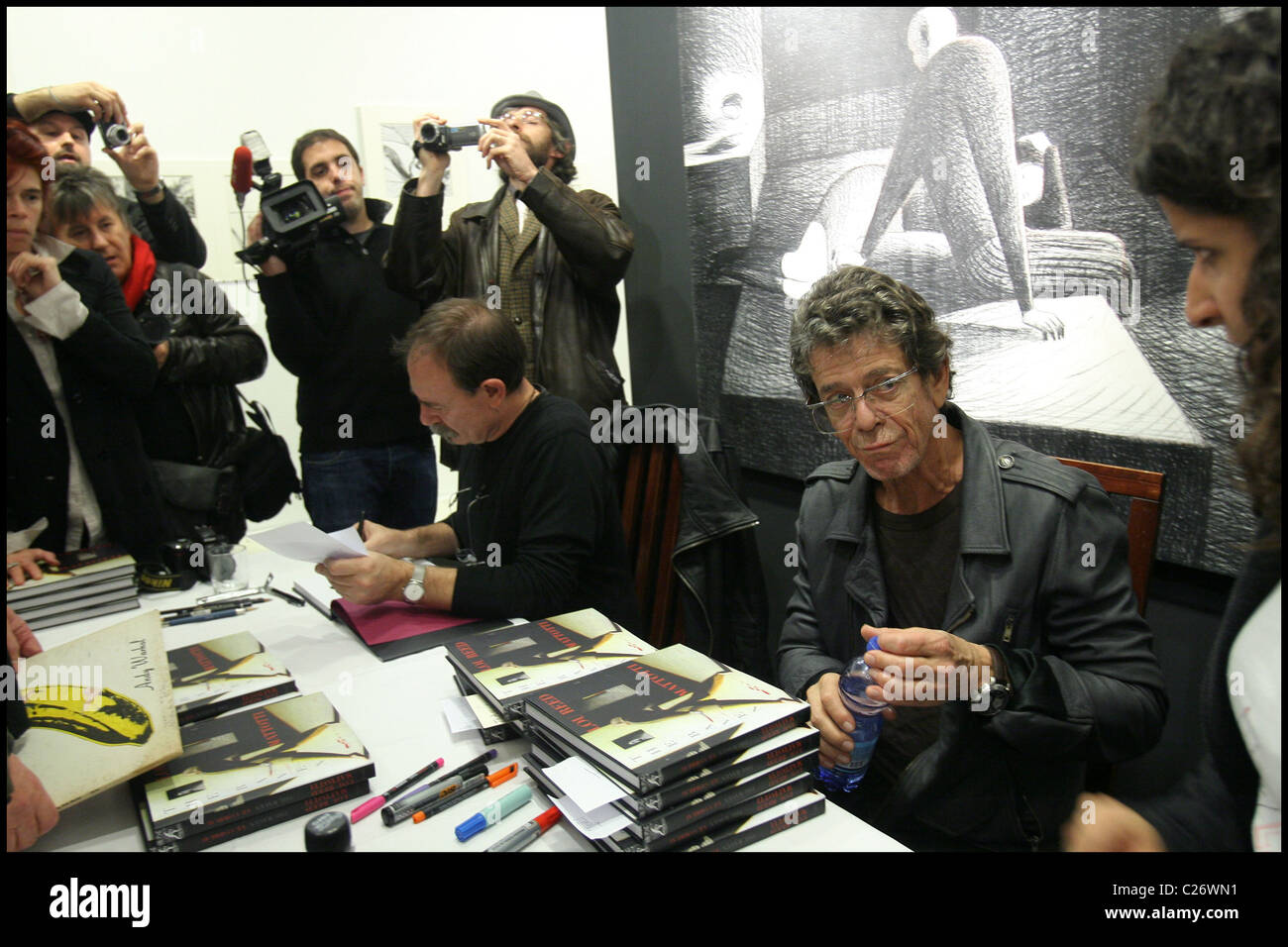 Singer Lou Reed and drawing artist, Lorenzo Mattotti book signing of ...