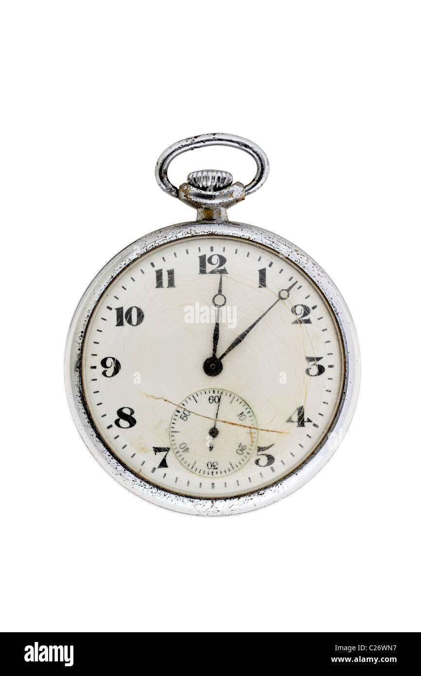 Pocket watch isolated on white background Stock Photo - Alamy
