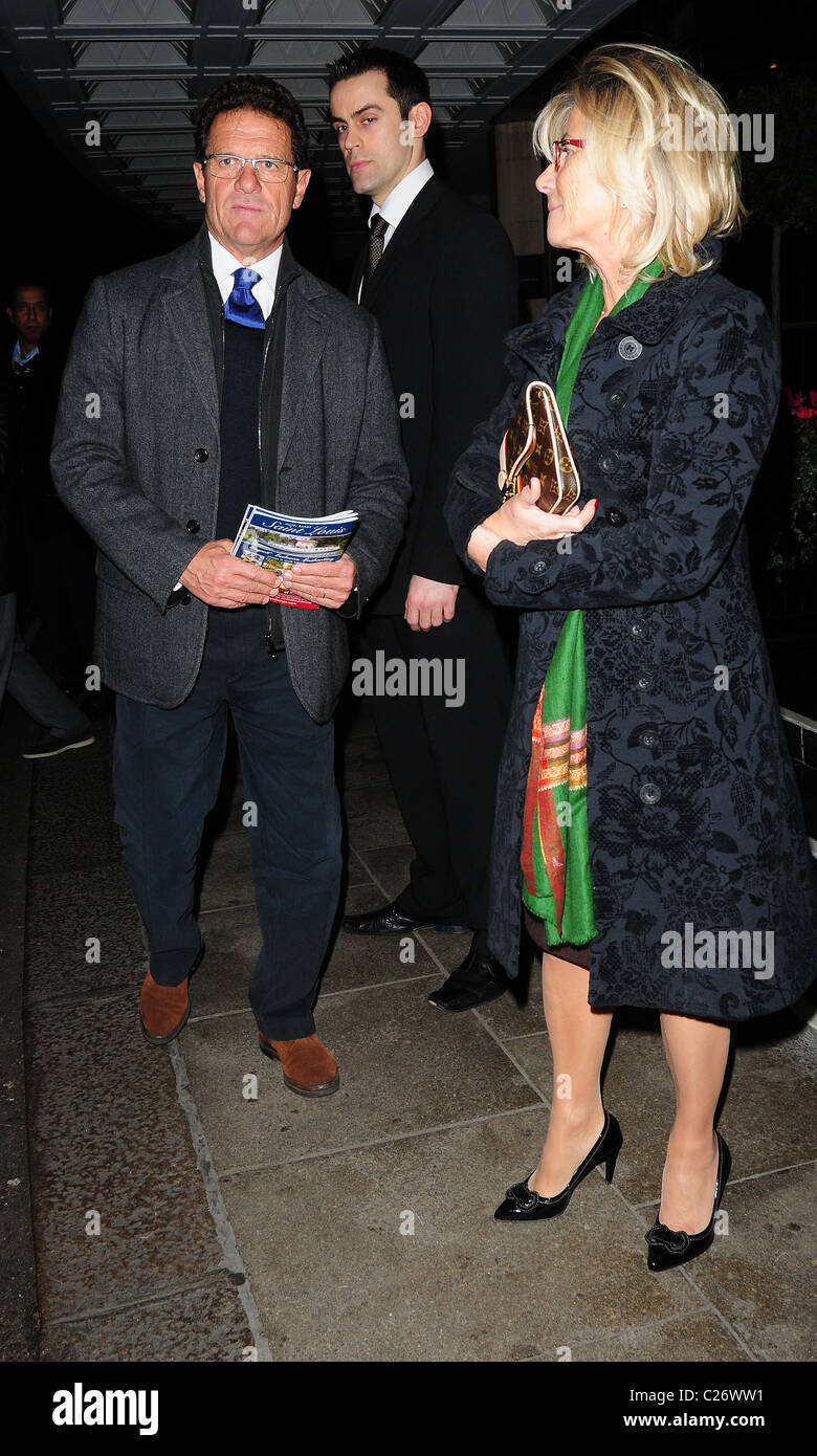 England manager, Fabio Capello and his wife, Laura Capello leaving the ...