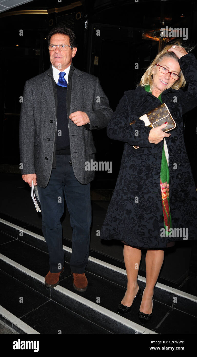 England manager, Fabio Capello and his wife, Laura Capello leaving the ...