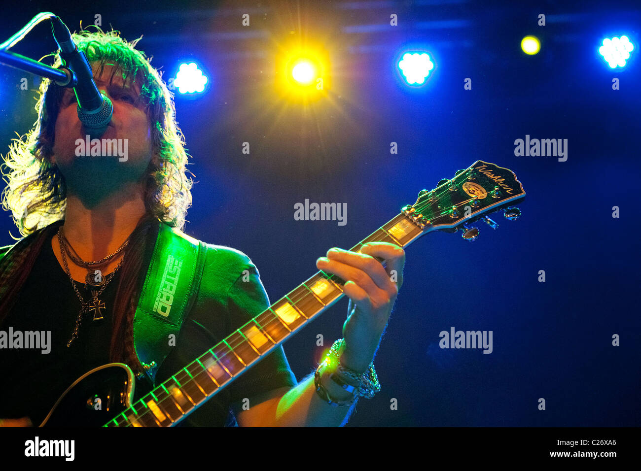 Kee Marcello on guitar, of K2 performing live at Music Box Lisbon ...