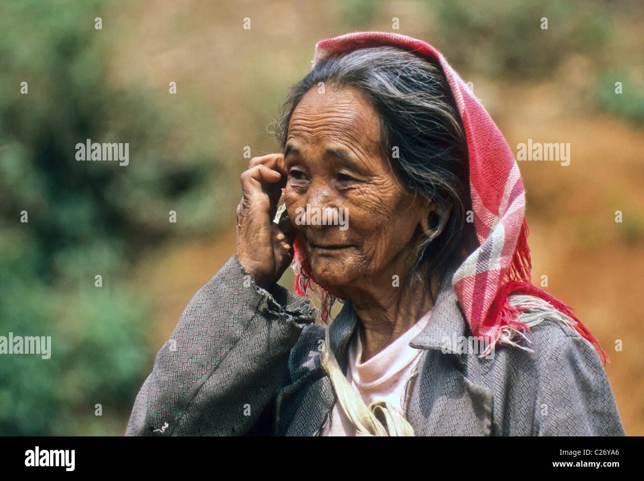 Elderly Jinuo woman, Xishuangbanna, Yunnan, China Stock Photo - Alamy