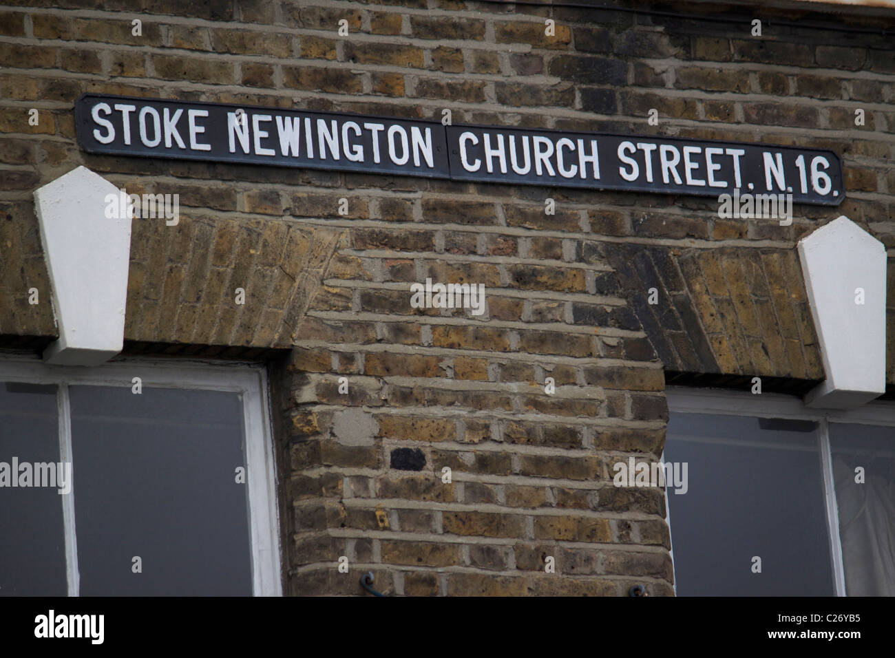 Stoke Newington Church Street Road sign N16 Stock Photo - Alamy