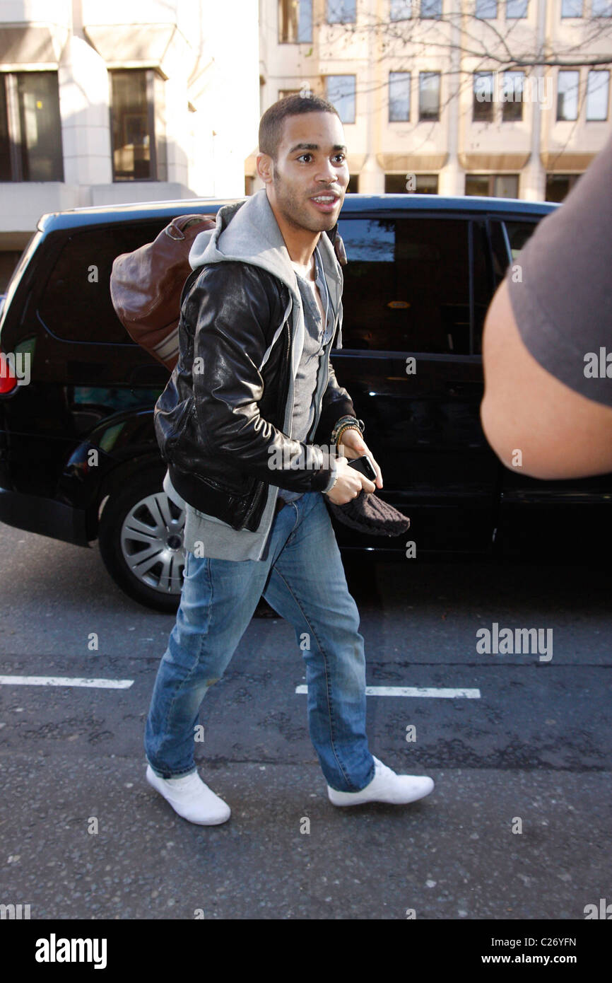 X Factor' contestant Danyl Johnson arriving at the rehearsal studios ...