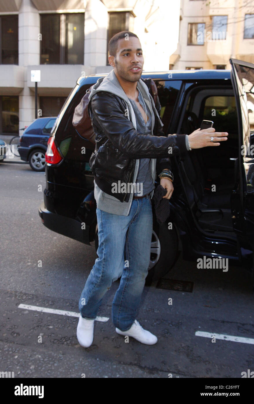X Factor' contestant Danyl Johnson arriving at the rehearsal studios ...