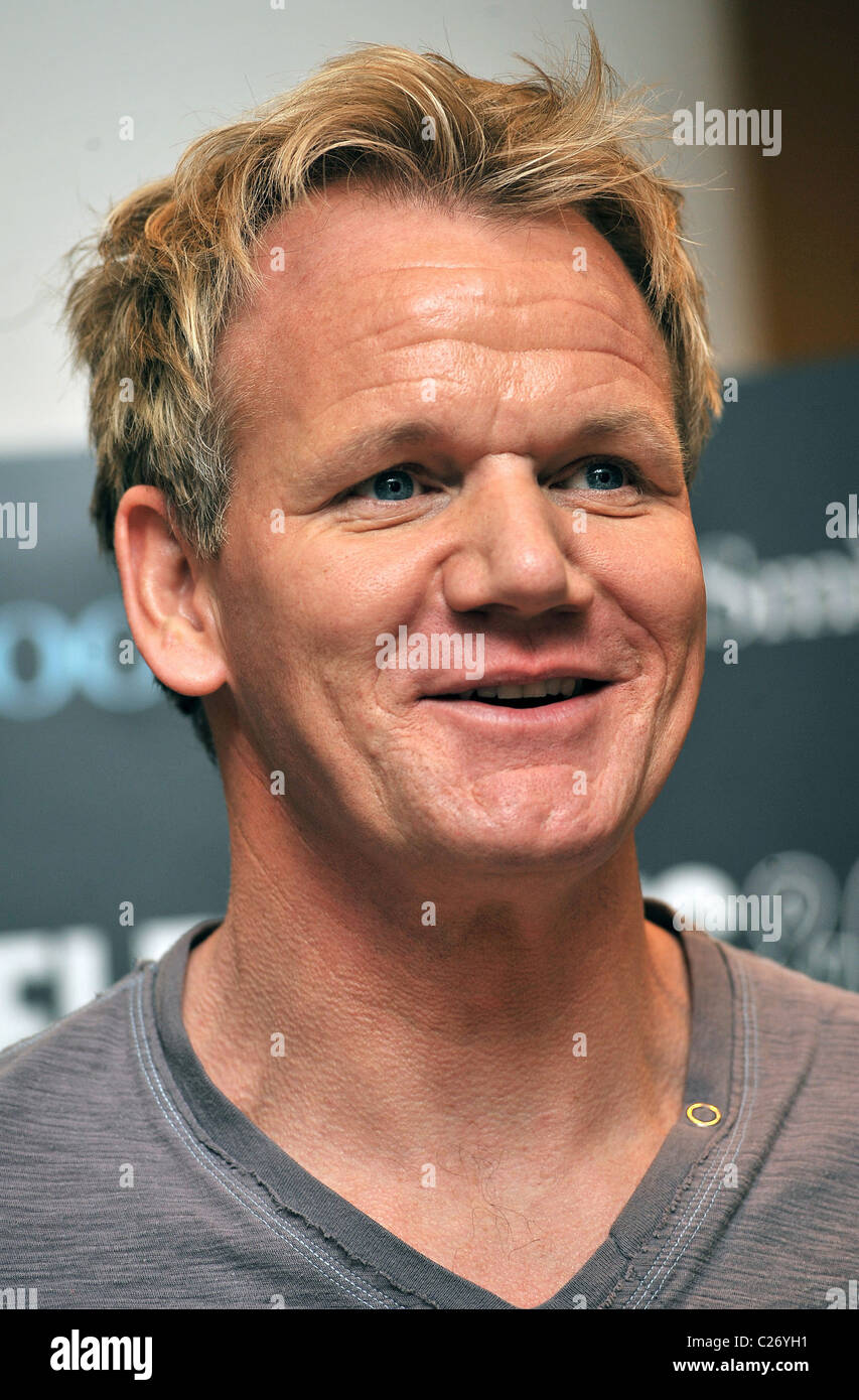 Gordon Ramsay signs his book 'Gordon Ramsay's World Kitchen' at ...
