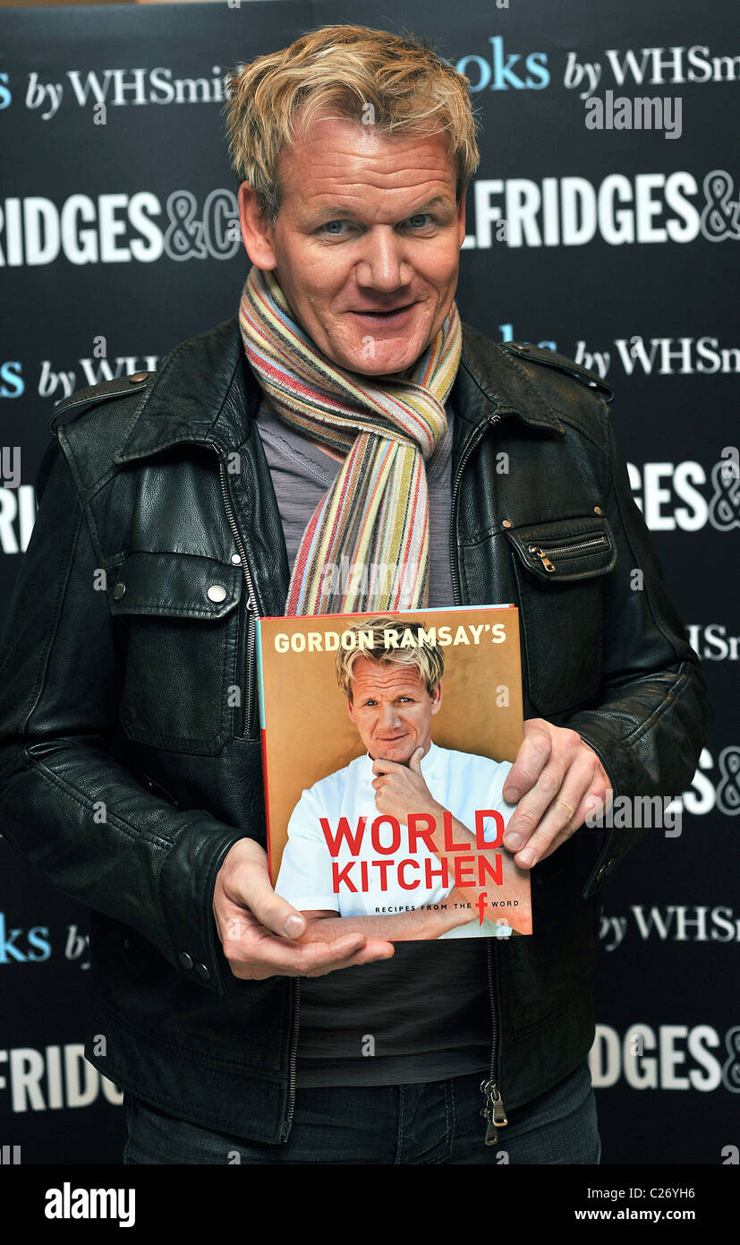 Gordon Ramsay signs his book 'Gordon Ramsay's World Kitchen' at ...