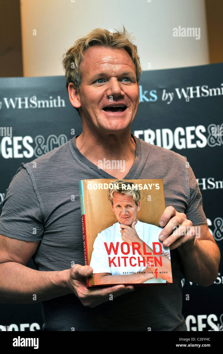 Gordon Ramsay signs his book 'Gordon Ramsay's World Kitchen' at ...