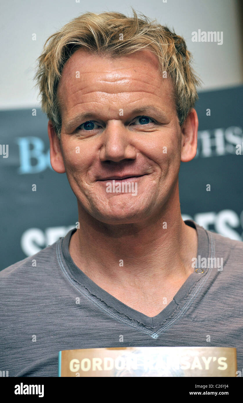 Gordon Ramsay signs his book 'Gordon Ramsay's World Kitchen' at ...