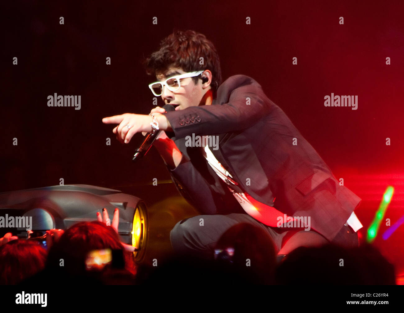 Joe Jonas of the Jonas Brothers performing live in concert at the ...