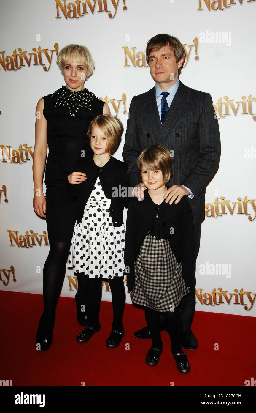 Martin Freeman with wife Amanda Abbington and daughters attends ...