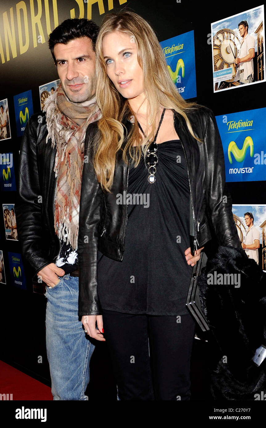 Luis Figo and Helen Swedin Alejandro Sanz unveils his new album ...