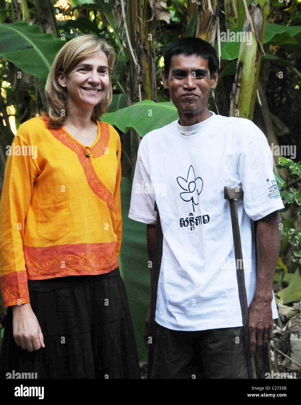 Princess Cristina of Spain visits Cambodia with the "La Caixa ...