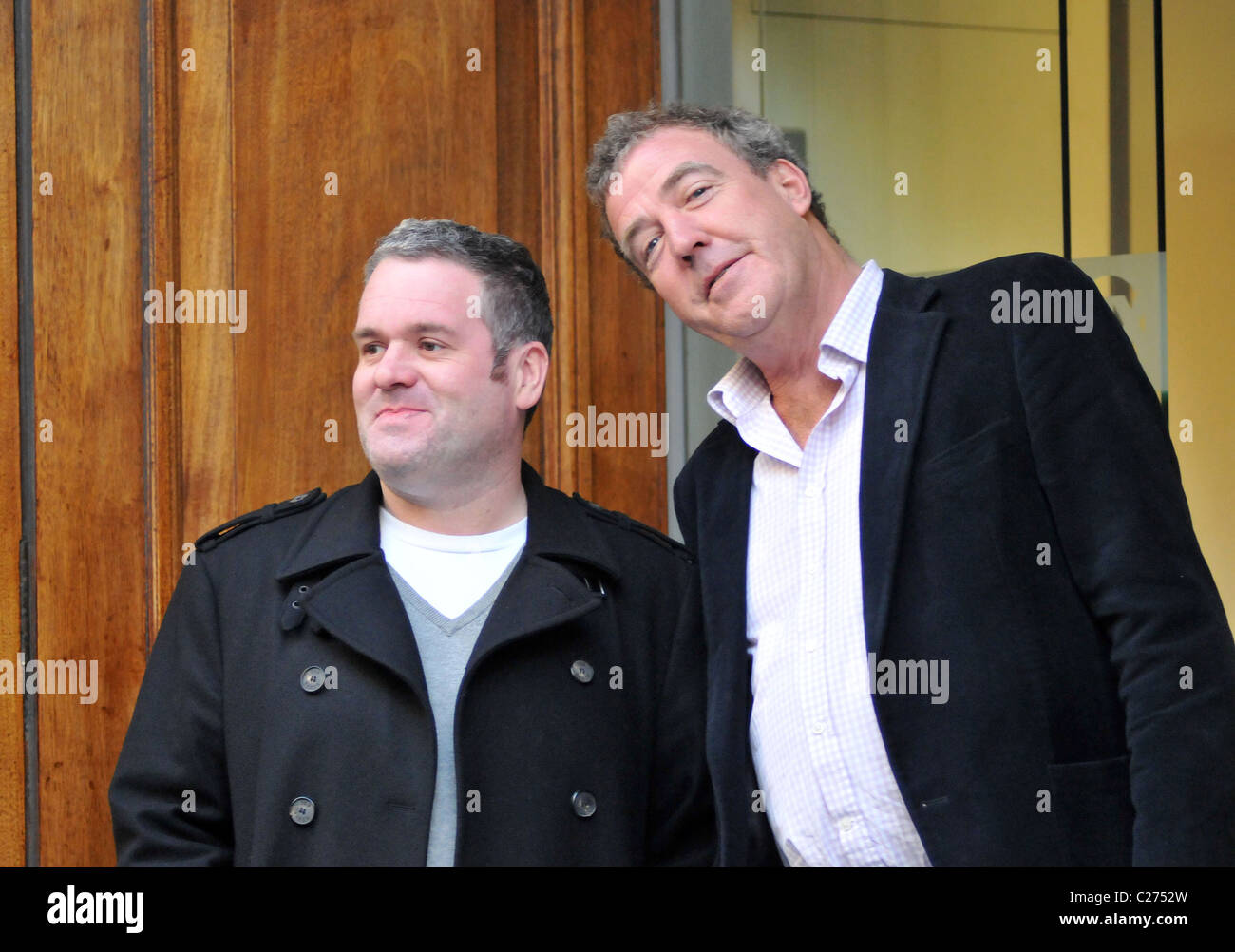 Jeremy Clarkson and Chris Moyles outside the BBC Radio 1 studios London ...