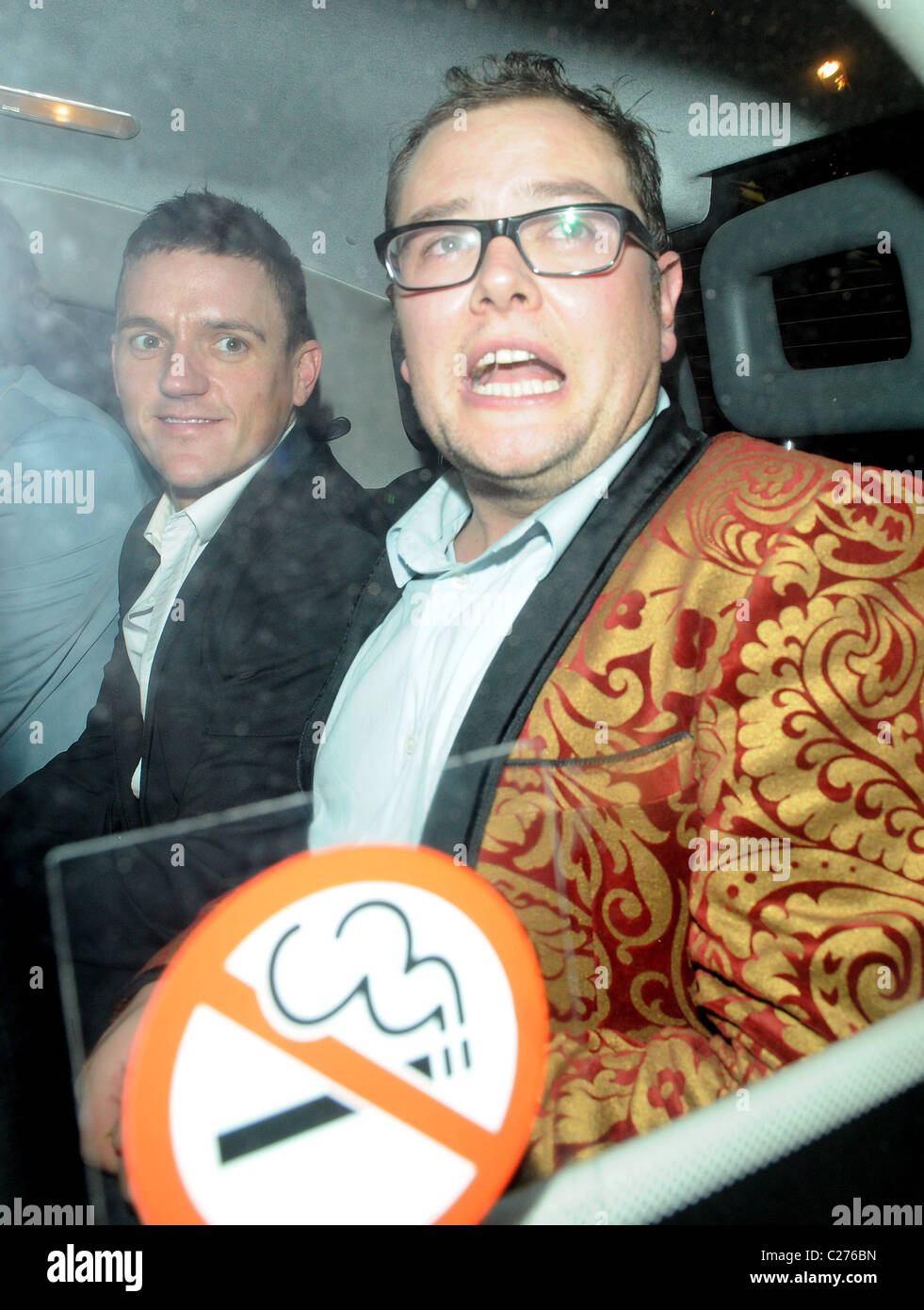 Alan Carr leaves Jalouse Club after attending Mariah Carey's party ...
