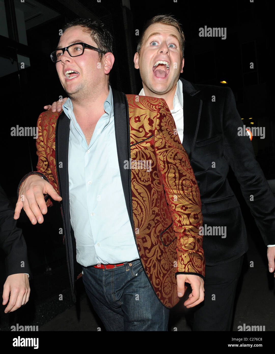 Alan Carr leaves Jalouse Club with friends after attending Mariah Carey ...