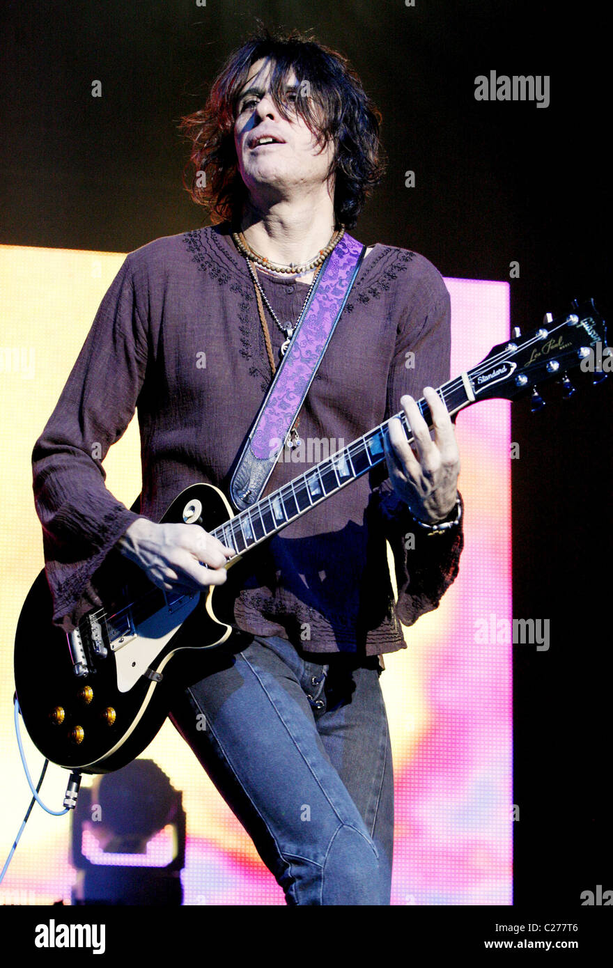 Dean DeLeo of Stone Temple Pilots performing at John Labatt Centre ...