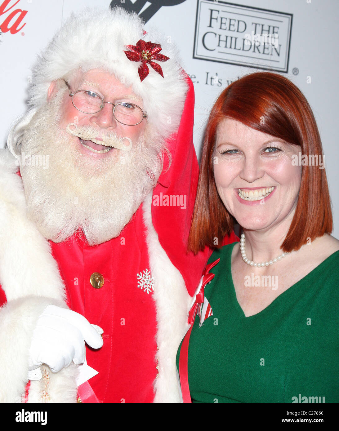 Kate Flannery & Santa Claus Tom Connaghan The 2009 Hollywood Christmas ...