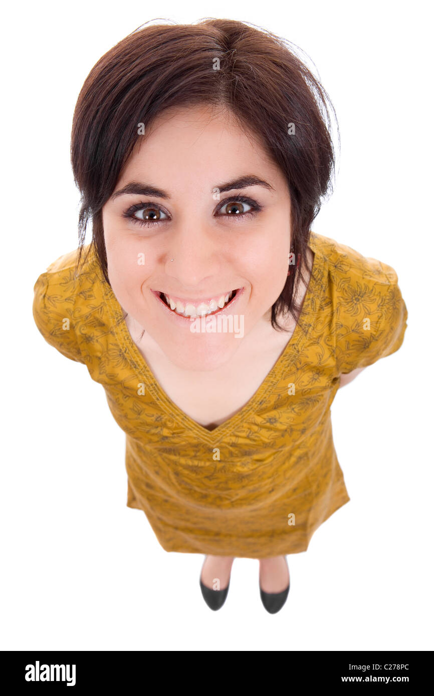 young happy beautiful woman full body, isolated on white Stock Photo ...