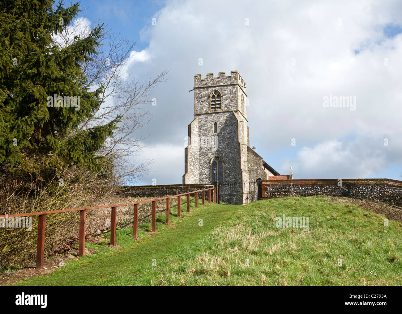A Norfolk church lit by a "low winter sun" Barningham, North Norfolk ...