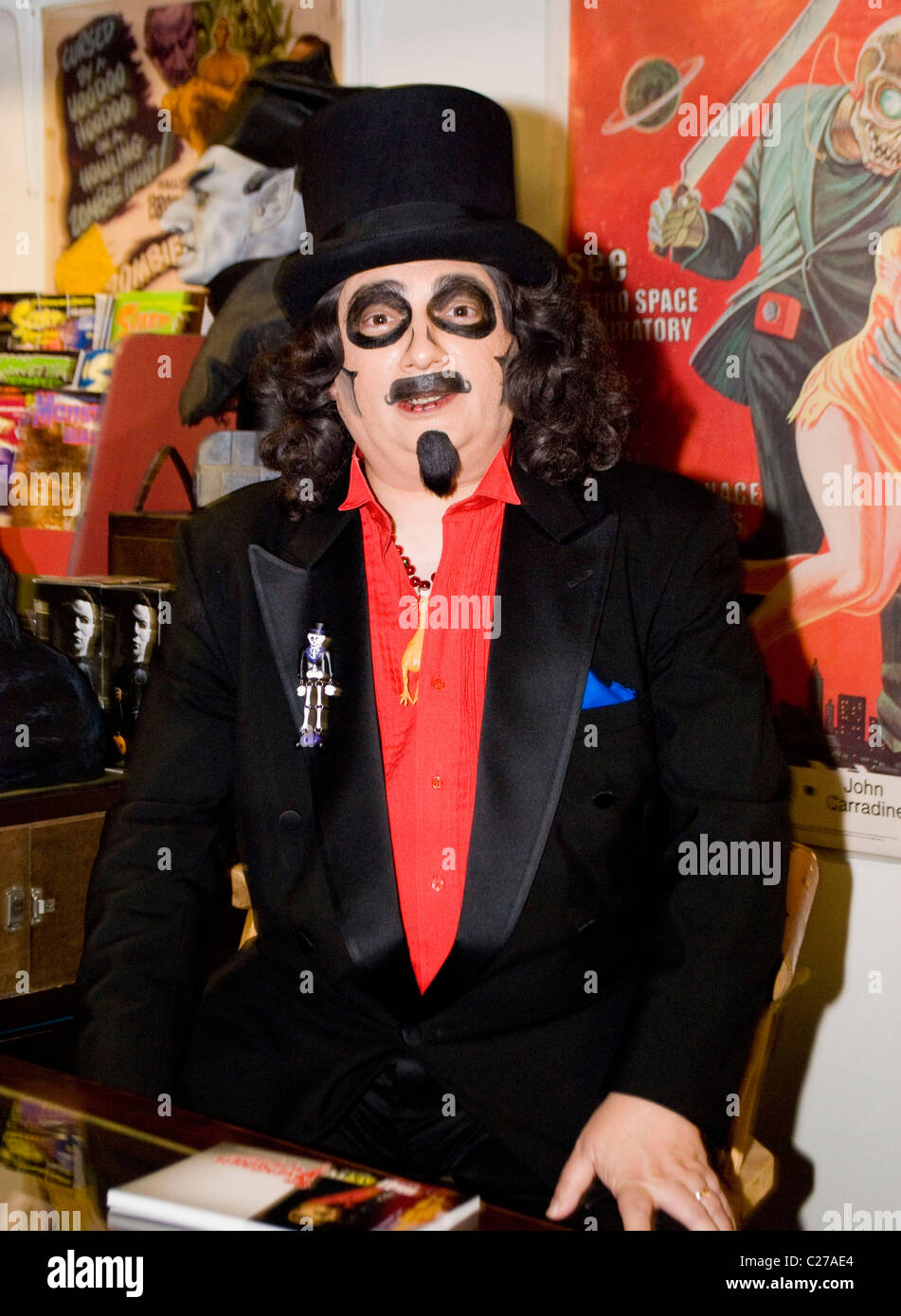 Svengoolie (Rich Koz) attends the signing in the shop Horrorbles ...