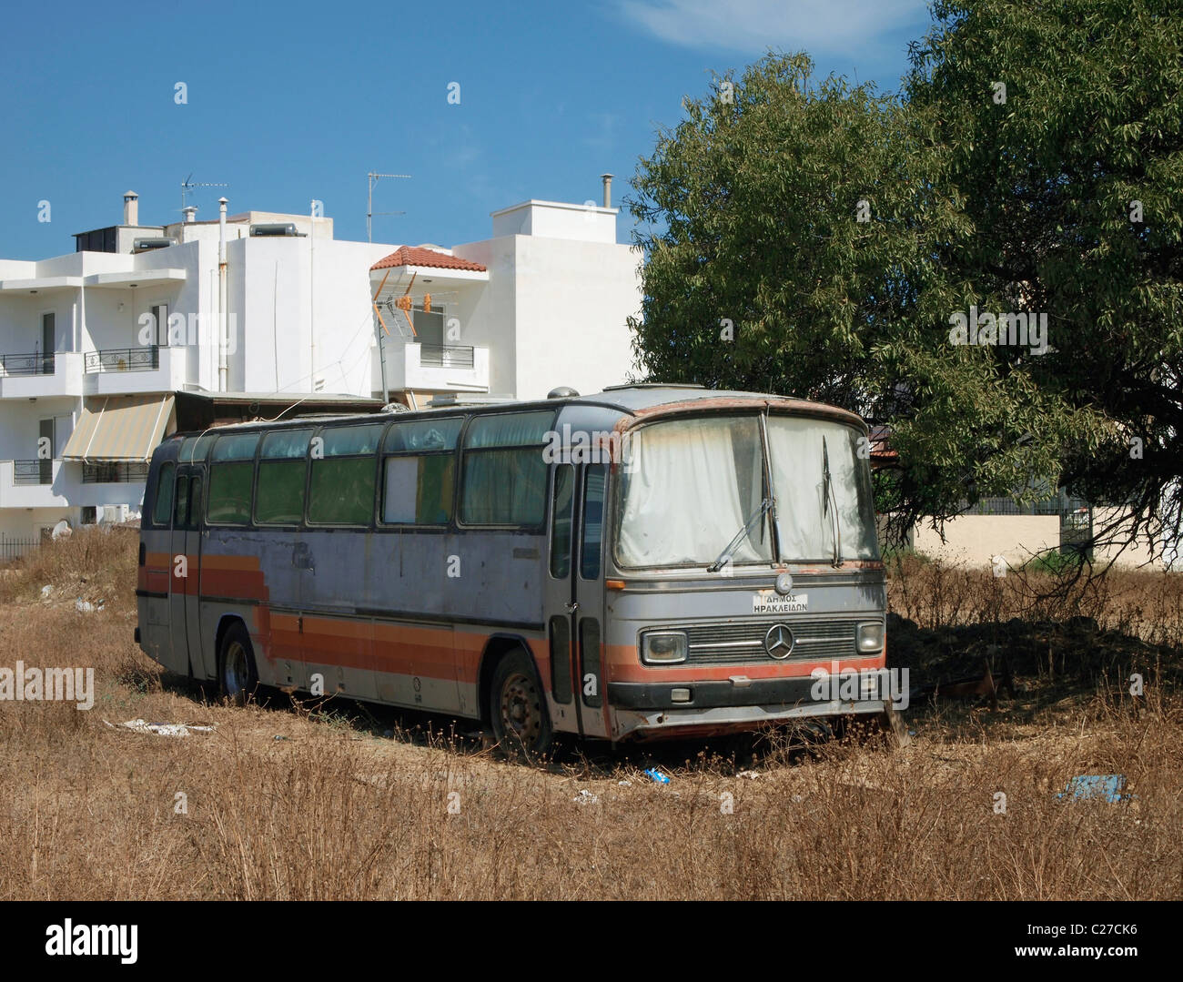 dumped bus - kardamena - greece Stock Photo - Alamy