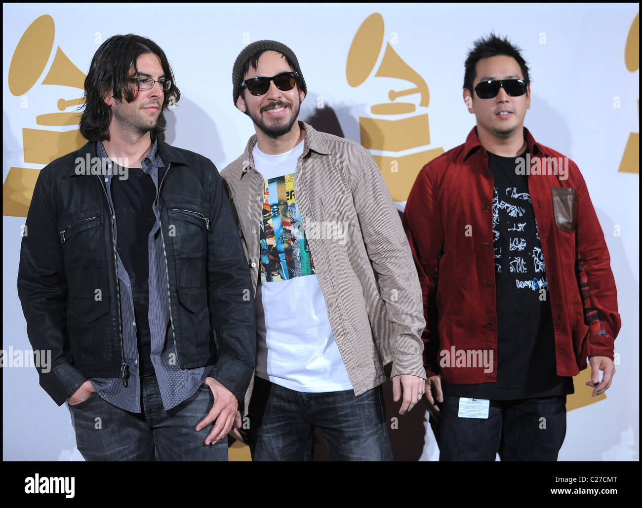 (l-r) Rob Bourdon, Mike Shinoda and Joe Hahn of ' Linkin Park' The 52nd ...