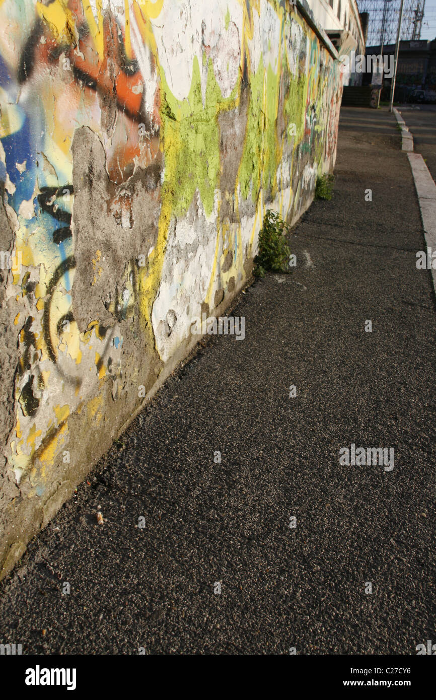 urban graffiti on wall in testaccio district area rome italy travel ...