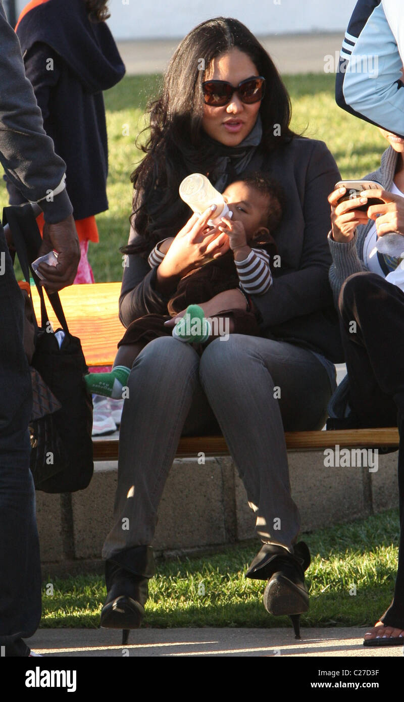 Kimora Lee Simmons feeding her baby Kenzo Lee Hounsou at Cross Creek ...