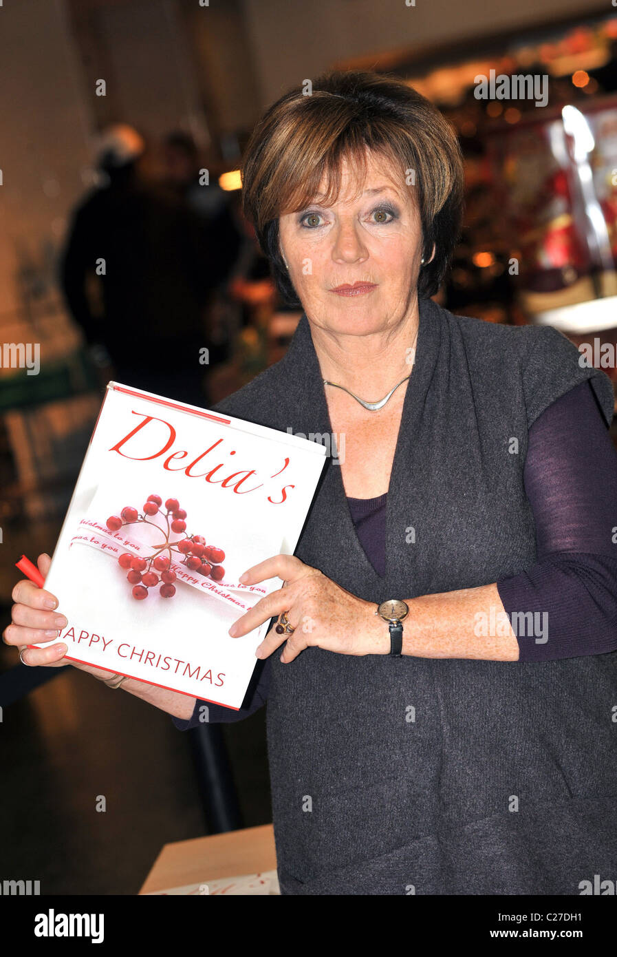 Delia Smith signs her latest book 'Delia's Happy Christmas' at John ...